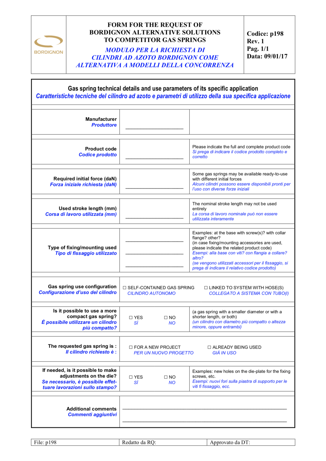 cilindri e molle normalizzate ISO 10243 standard pdf | Bordignon
