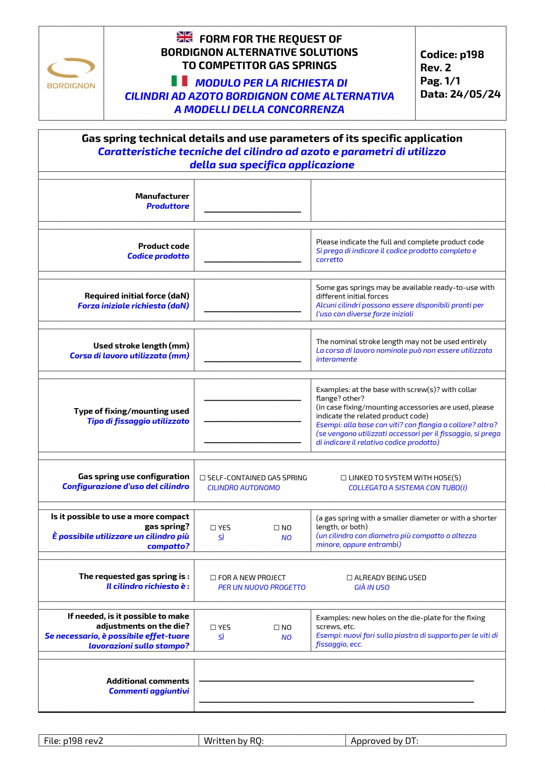 Cilindri e molle normalizzate ISO 10243 standard pdf | Bordignon